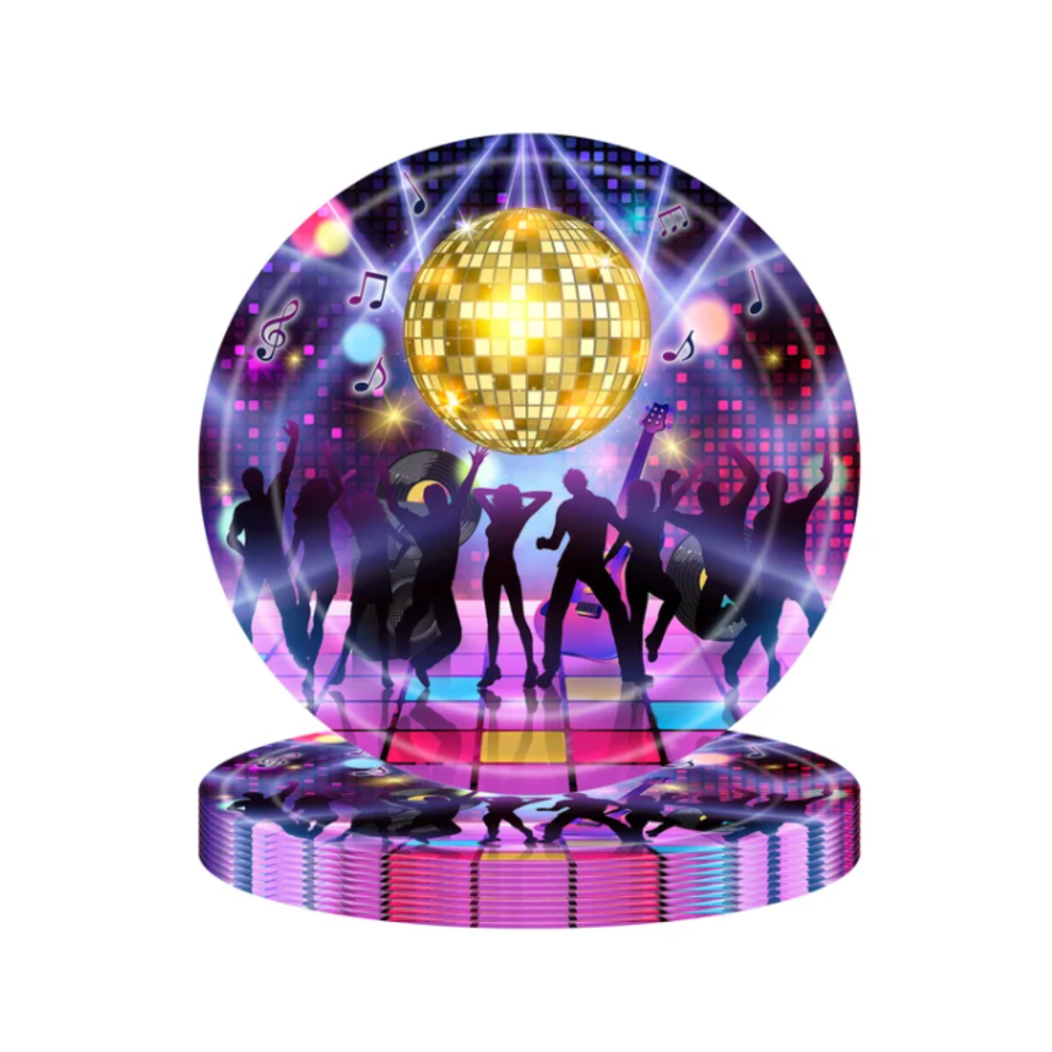 Neon Disco Party Theme 9 Inch Paper Plates Set – Ribbontique