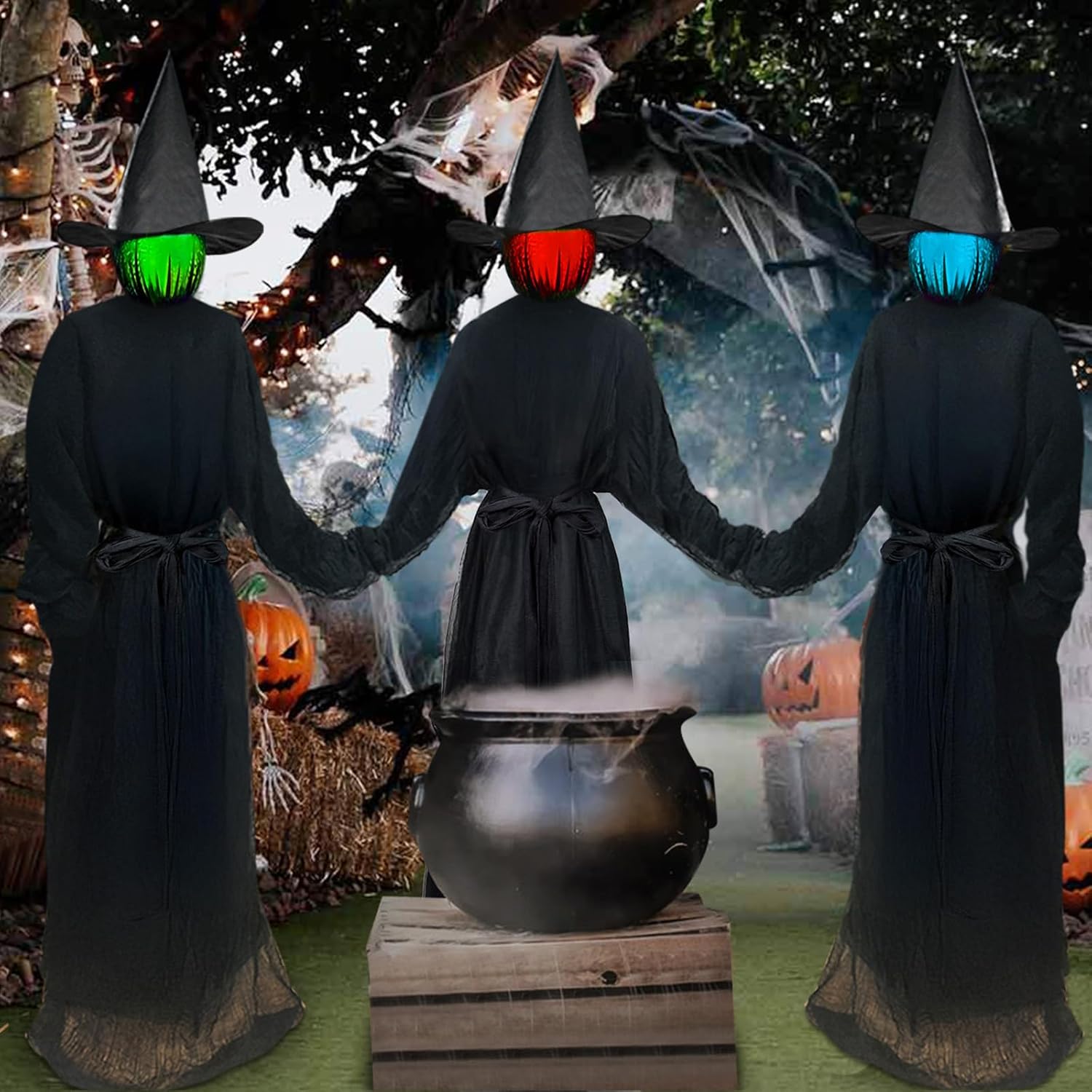 Halloween - Large Light Up Holding Hands Screaming Witches Sound-Activ – Ribbontique