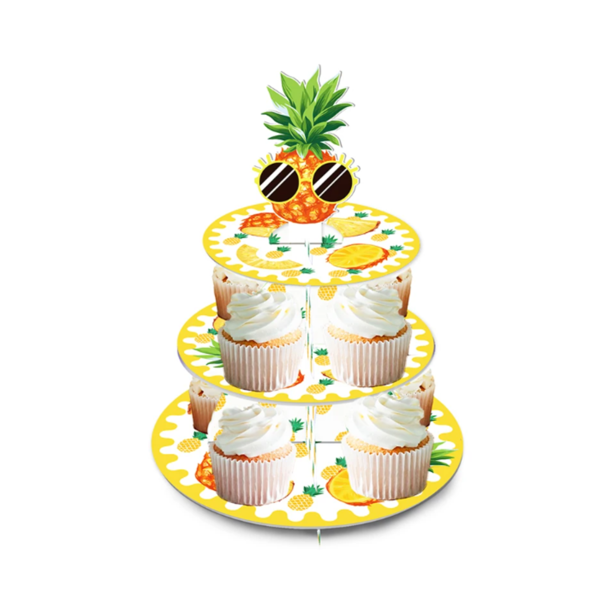 3-Tier Hawaiian Fruit Pineapple Cupcake Stand – Ribbontique