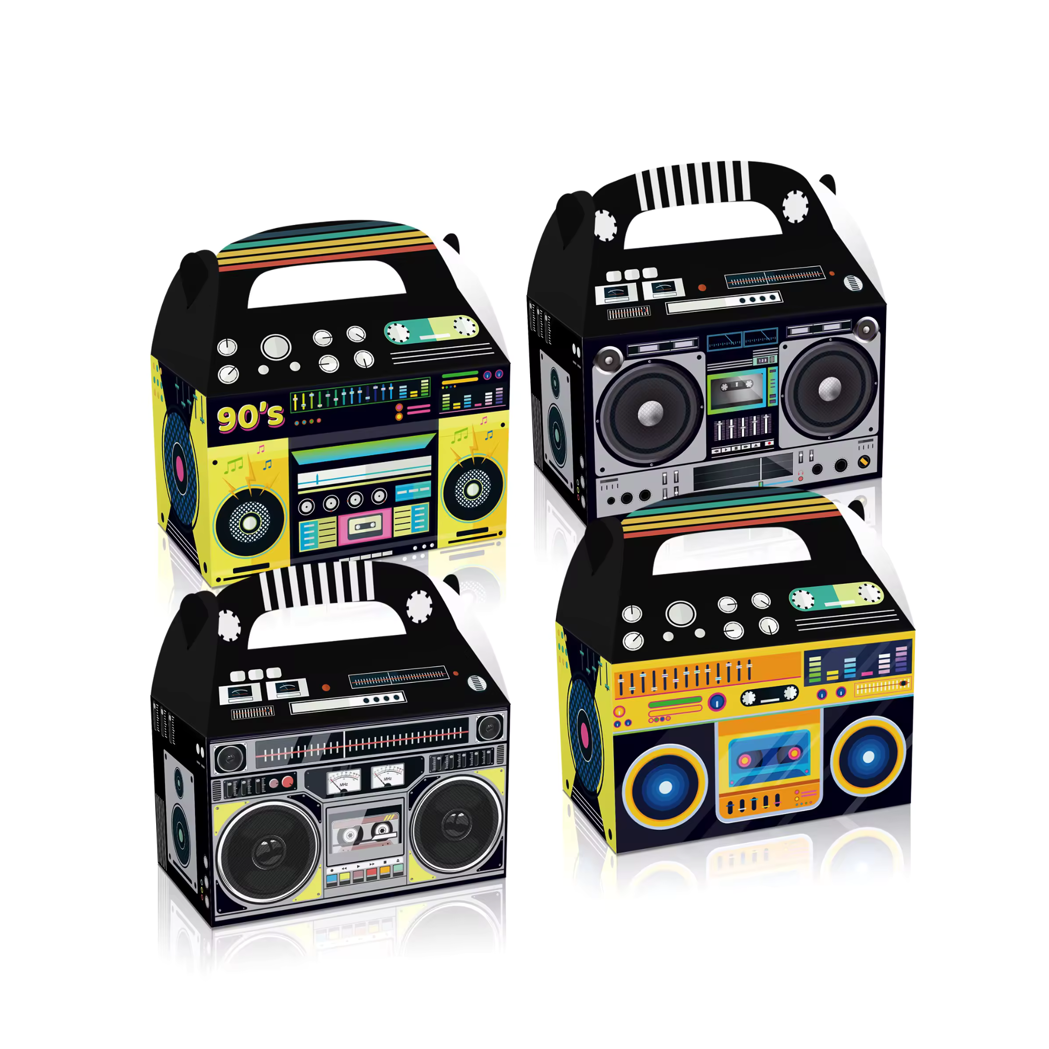 80s Theme Party Favor Boxes Retro Radio Decorations Set – Ribbontique