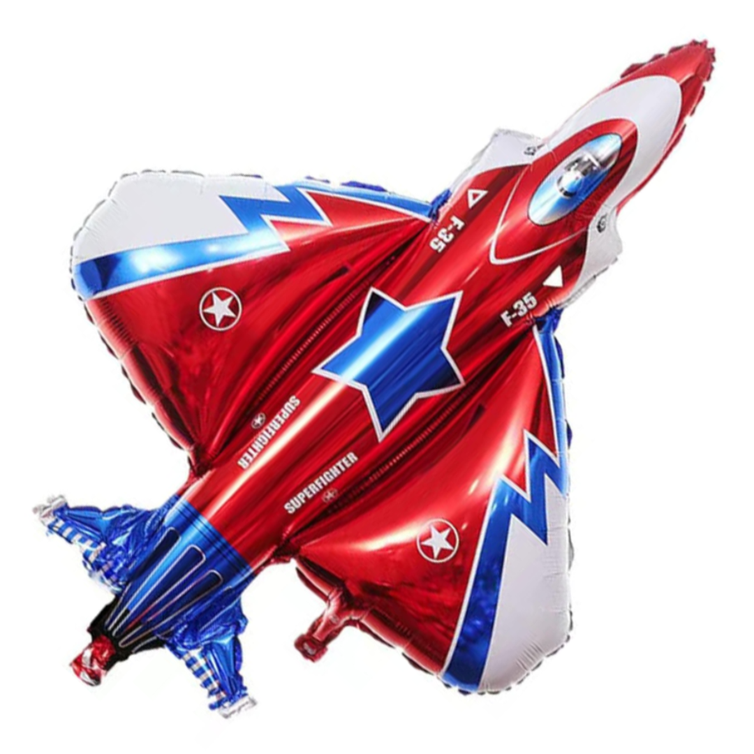 Super fighter Jet Airplane Red Blue Plane Balloon – Ribbontique