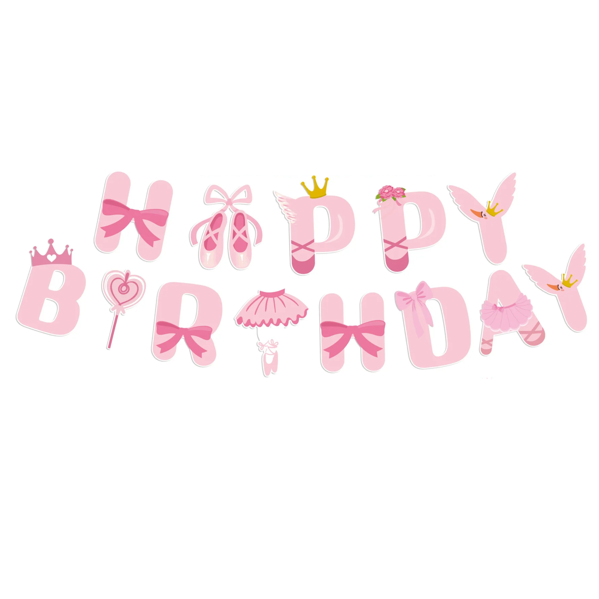 Pink Ballerina Theme Birthday Banner – Ribbontique
