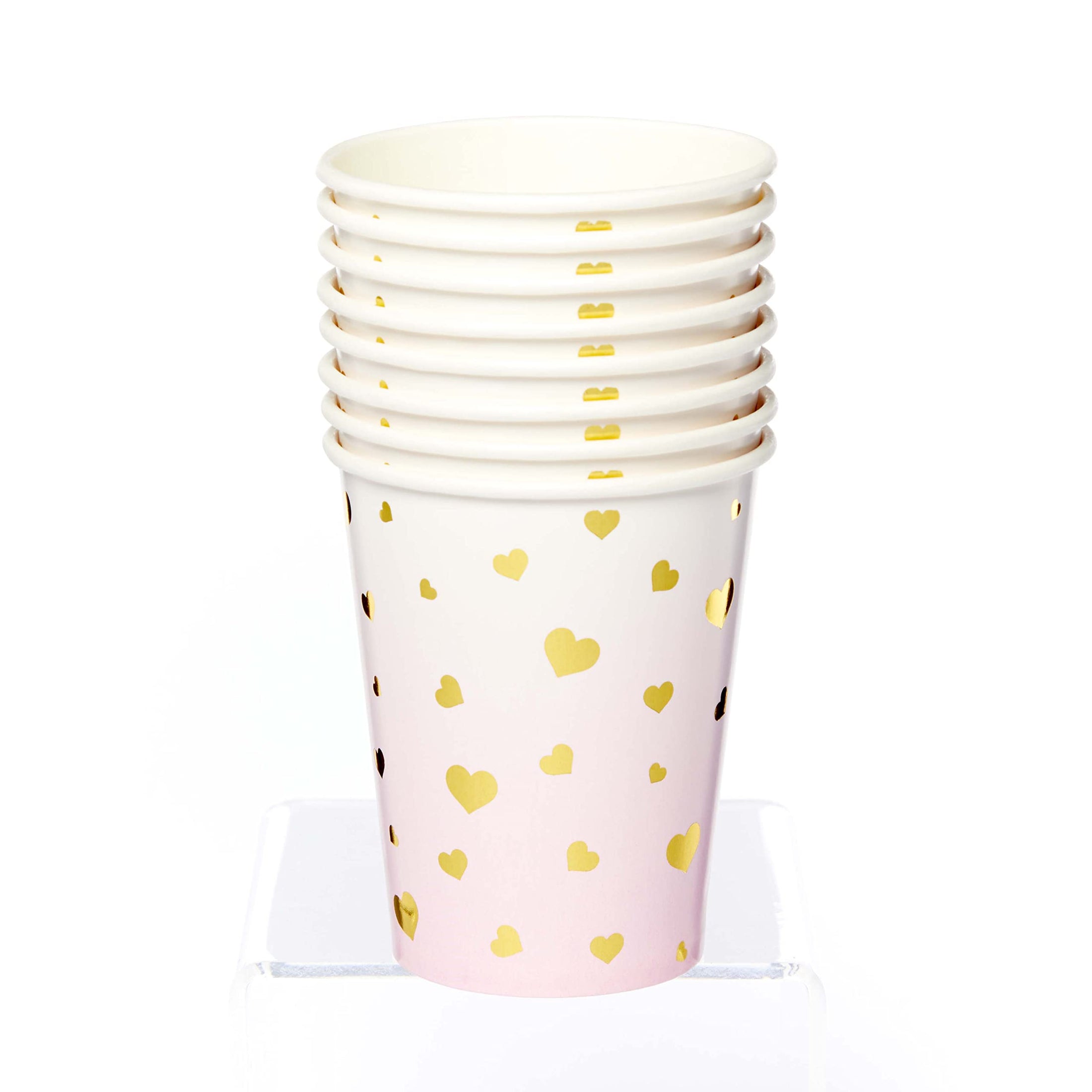 Pink Bride Heart Theme Paper Cups – Ribbontique