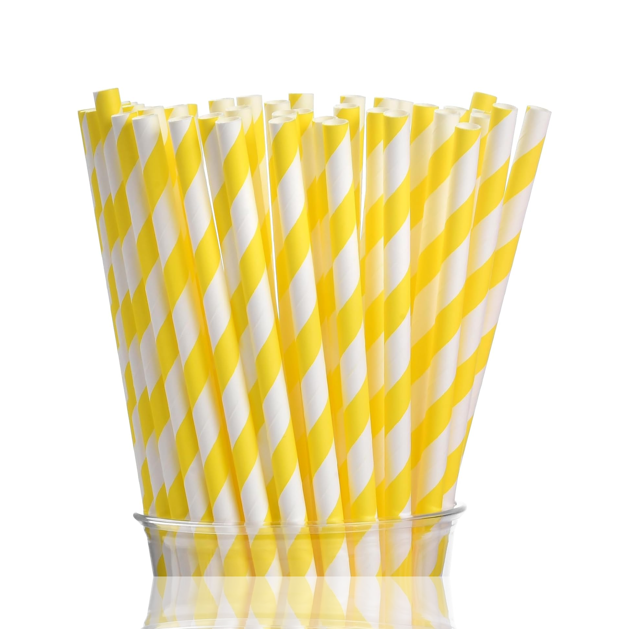 Yellow Swirl Paper Straws Set – Ribbontique