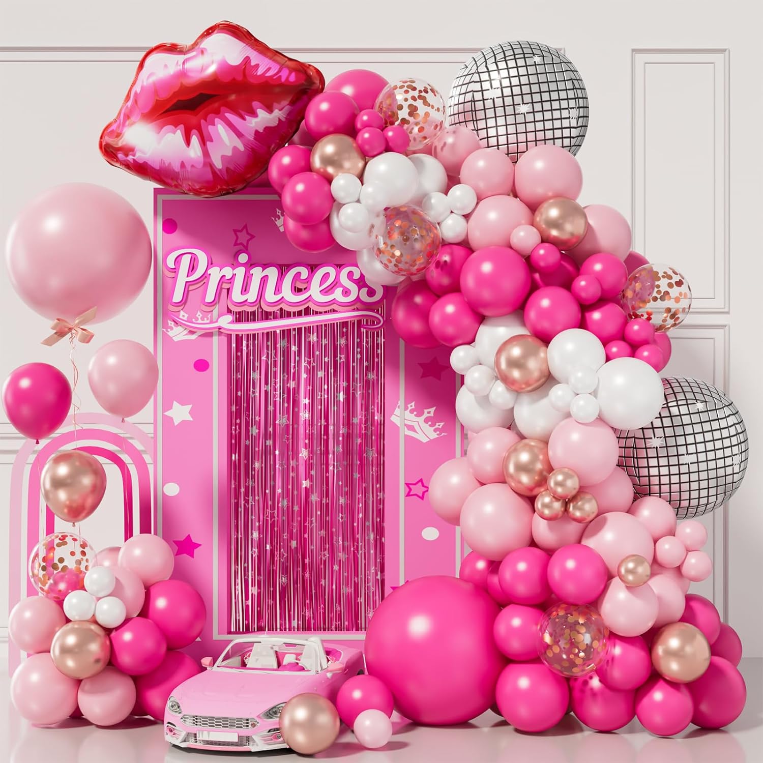 Hot Pink Balloon Arch Decorations – Ribbontique