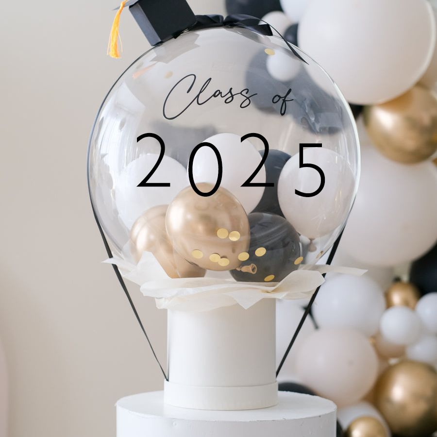 Graduation Class of 2025 Bobo Balloon Arrangment – Ribbontique