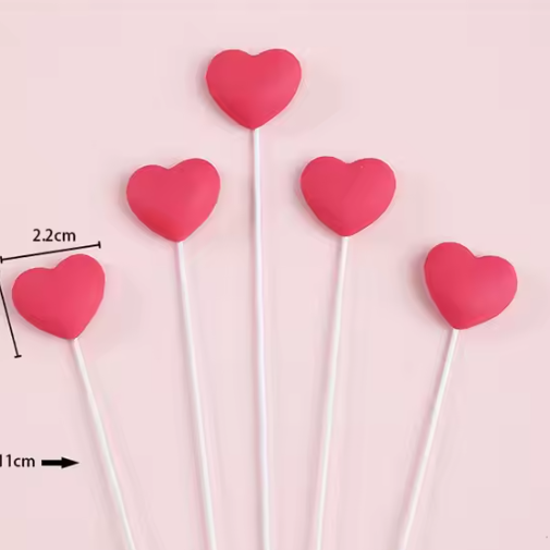 Heart Shaped Cup Cake Topper 5pcs per Set – Ribbontique