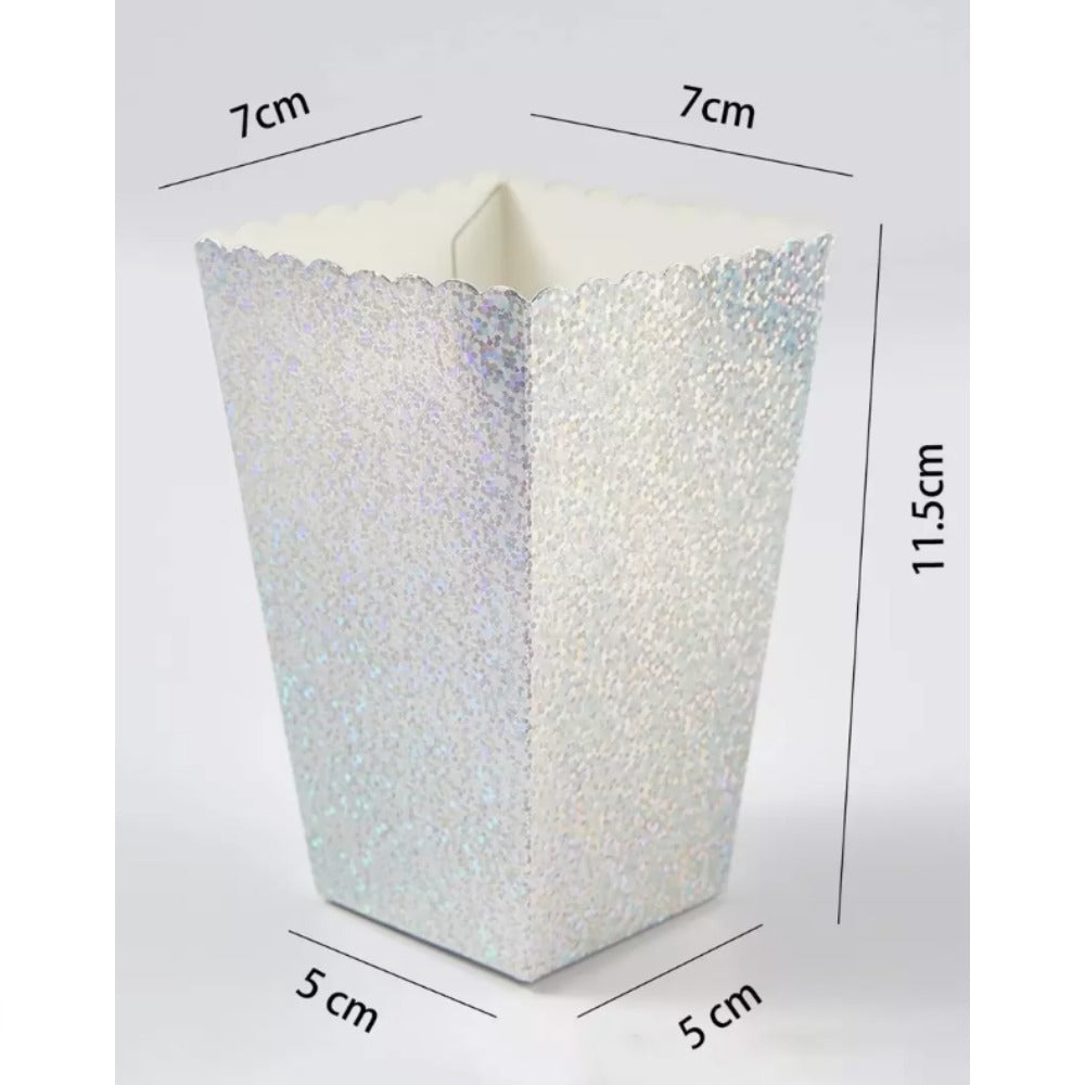 Silver Popcorn Box 5*5*12cm – Ribbontique