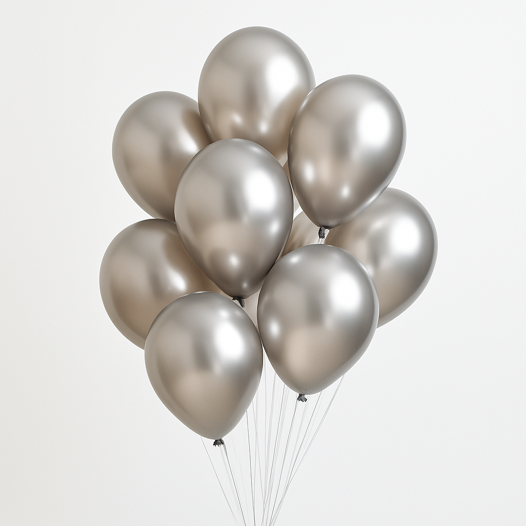 Silver Helium Ballon Bunch-15pcs – Ribbontique
